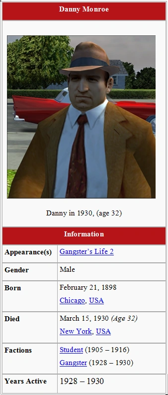 Danny Monroe | Gangster's Life Wiki | Fandom