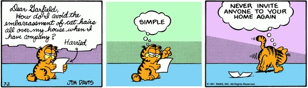 Garfield, July 1981 comic strips | Garfield Wiki | Fandom