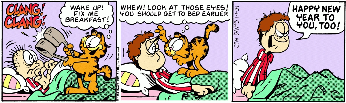 Garfield, January 1991 comic strips | Garfield Wiki | Fandom