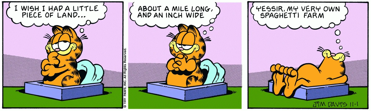 Garfield, November 1991 comic strips | Garfield Wiki | Fandom