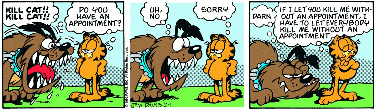 Garfield, February 1992 comic strips | Garfield Wiki | Fandom