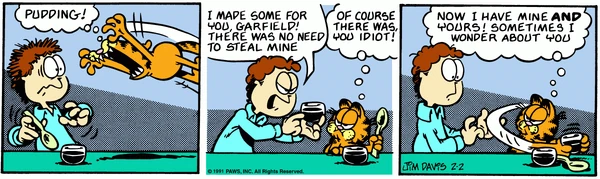 Garfield, February 1991 comic strips | Garfield Wiki | Fandom