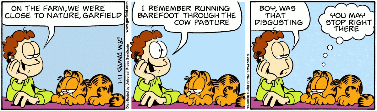 Garfield, November 2002 comic strips | Garfield Wiki | Fandom