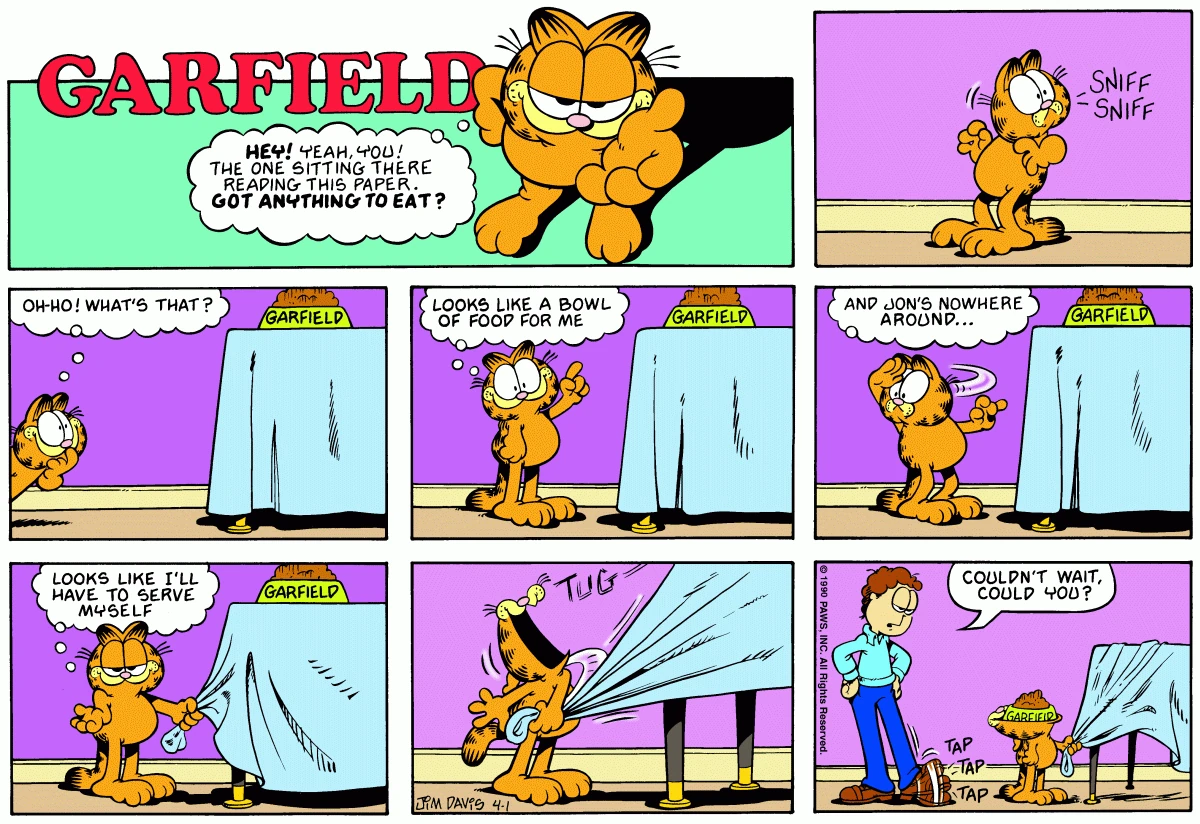 Garfield, April 1990 comic strips | Garfield Wiki | Fandom