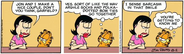 Garfield, August 2008 comic strips | Garfield Wiki | Fandom
