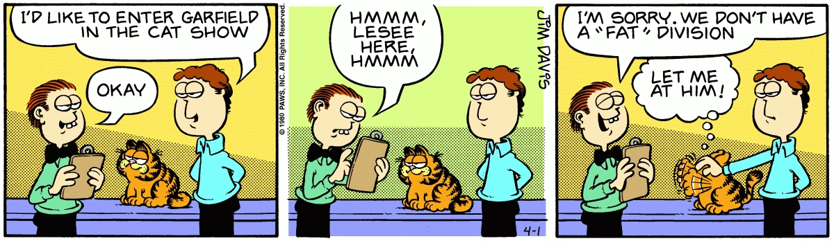 Garfield, April 1980 comic strips | Garfield Wiki | Fandom
