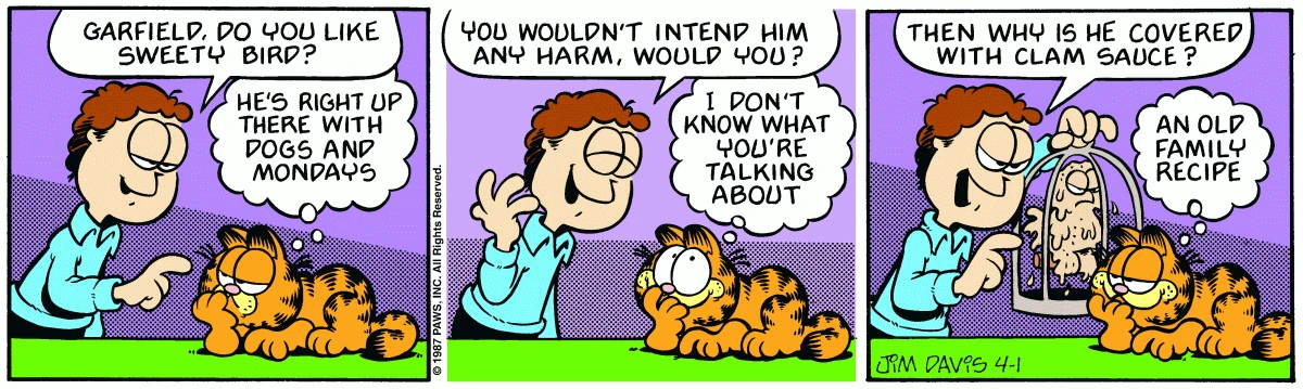 Garfield, April 1987 comic strips | Garfield Wiki | Fandom