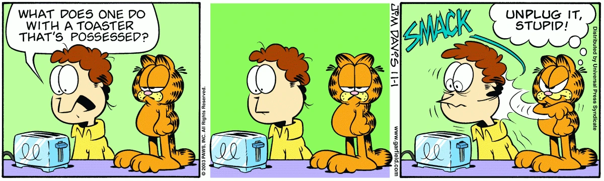 Garfield, November 2003 comic strips | Garfield Wiki | Fandom