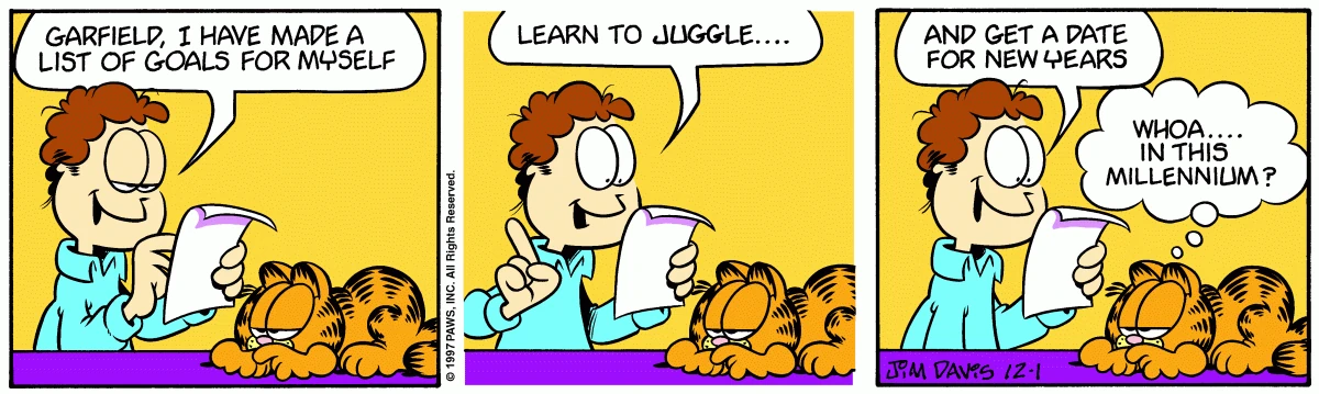 Garfield, December 1997 comic strips | Garfield Wiki | Fandom
