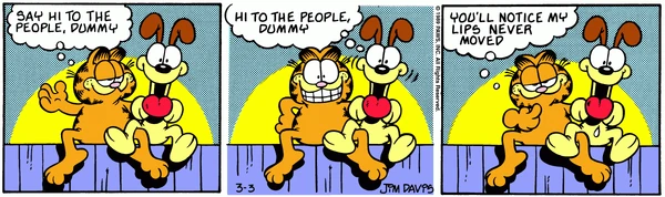 Garfield, March 1989 comic strips | Garfield Wiki | Fandom