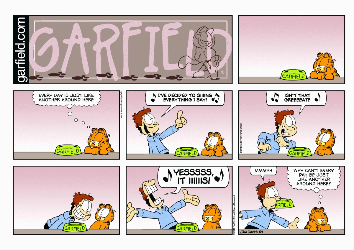 Garfield, May 2016 comic strips | Garfield Wiki | Fandom