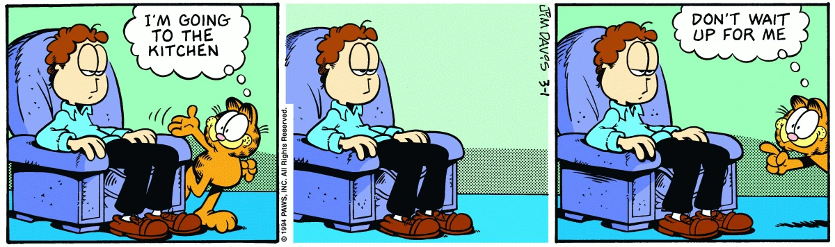 Garfield, March 1994 comic strips | Garfield Wiki | Fandom