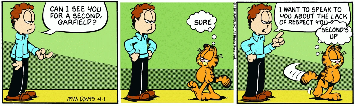 Garfield, April 1994 comic strips | Garfield Wiki | Fandom