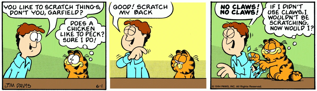 Garfield, June 1984 comic strips | Garfield Wiki | Fandom