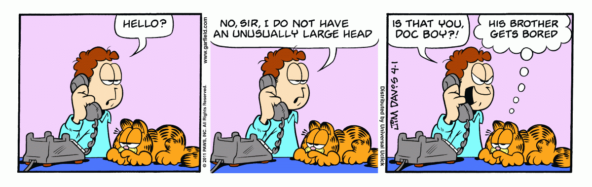 Garfield, April 2011 comic strips | Garfield Wiki | Fandom