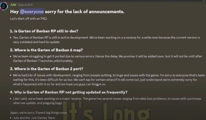 Garten of Banban Roleplay/Revamp Update | Garten of Banban Wiki | Fandom