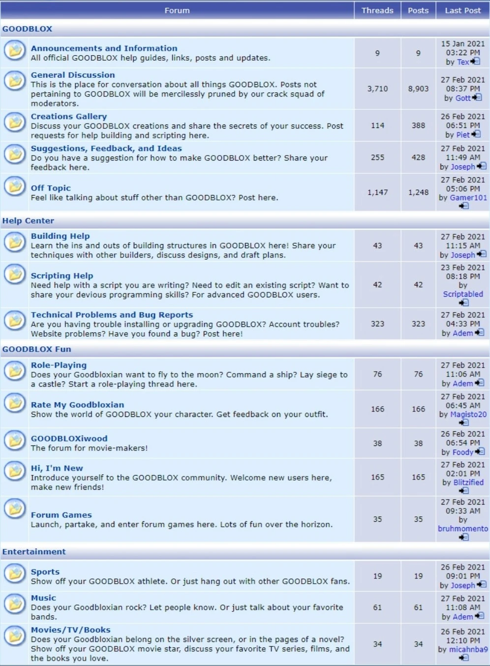 Forums | GOODBLOX Wiki | Fandom