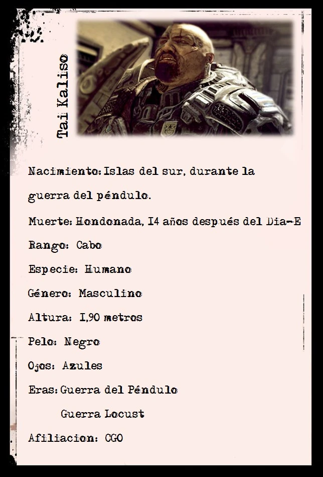 Tai Kaliso | Wiki Gears of War | Fandom