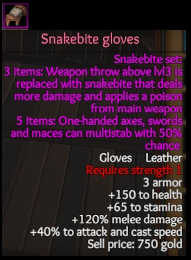 Snakebite Gloves | Gedonia Wiki | Fandom