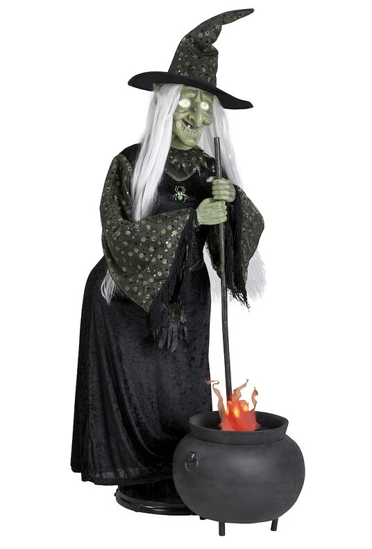 Life Size Flaming Cauldron Witch | Gemmy Wiki | Fandom