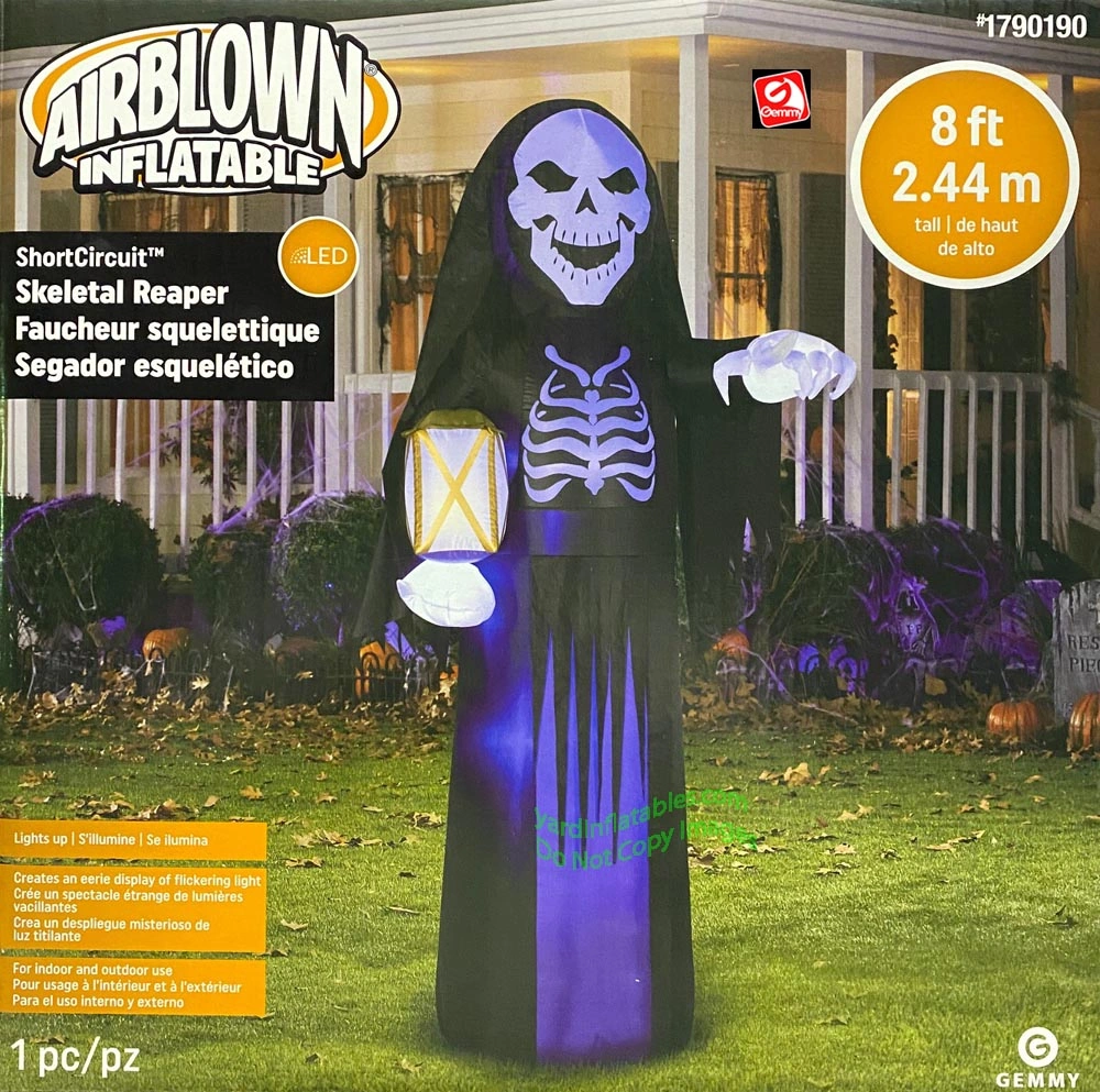 8ft Short Circuit Skeleton Reaper with Lantern | Gemmy Wiki | Fandom