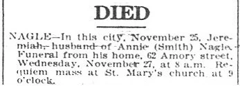 William Jeremiah Nagle (1865-1918) | Familypedia | Fandom