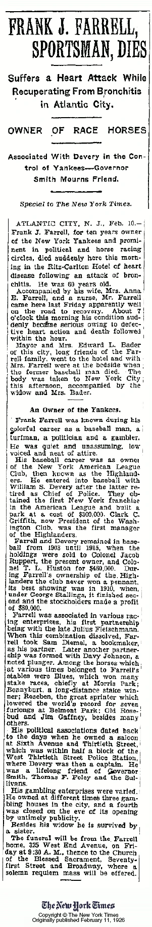 Frank J. Farrell (1886-1926) | Familypedia | Fandom