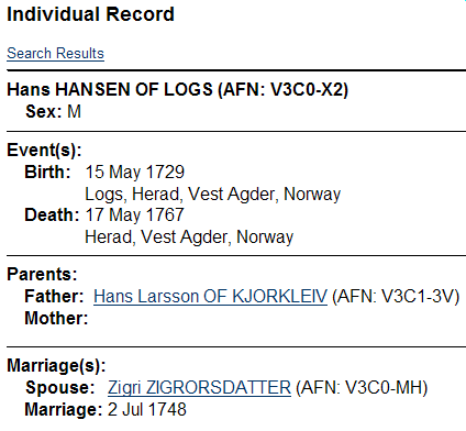 Hans Hansen I of Log (1729-1767) | Familypedia | Fandom