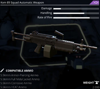 Kvm 89 Squad Automatic Weapon | Generation Zero Wiki | Fandom
