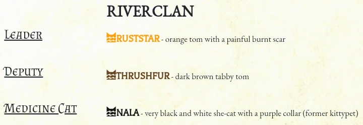 RiverClan | Generations Warriors OCs Wiki | Fandom