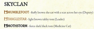 SkyClan | Generations Warriors OCs Wiki | Fandom