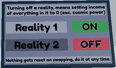 Reality Switcher | Generator Incremental Wiki | Fandom