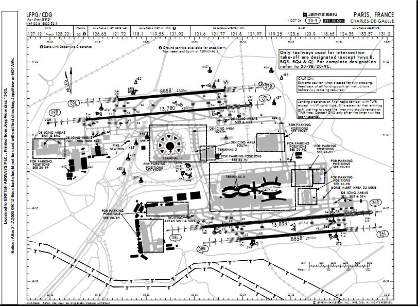 Charles De Gaulle Airport Runway Map