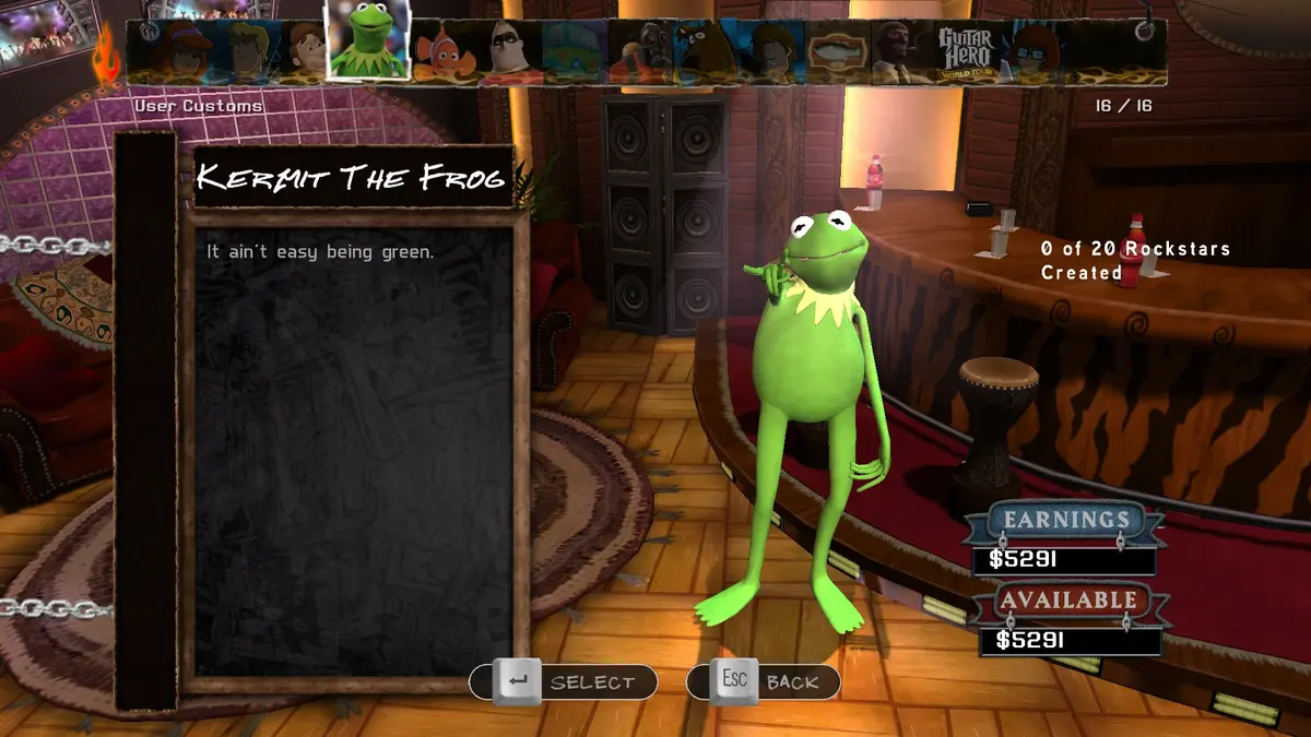 Kermit the Frog | Guitar Hero World Tour: Definitive Edition Wiki | Fandom