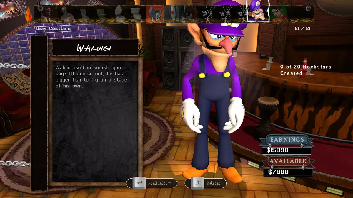 Waluigi | Guitar Hero World Tour: Definitive Edition Wiki | Fandom