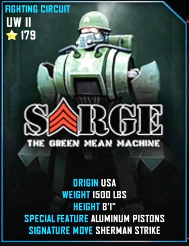 Sarge | Wiki Gigantes de Acero | Fandom