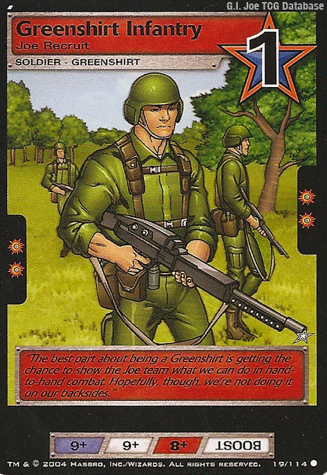 Greenshirt Infantry - Joe Recruit | G.I.Joe TCG Wiki | Fandom