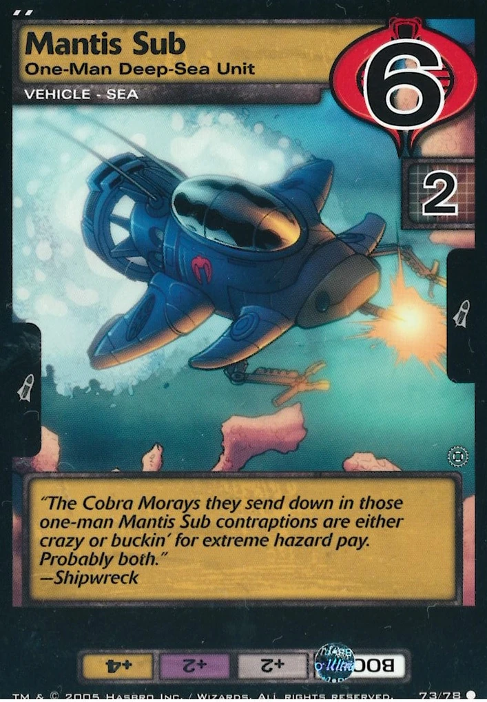 Mantis Sub - One-Man Deep-Sea Unit | G.I.Joe TCG Wiki | Fandom