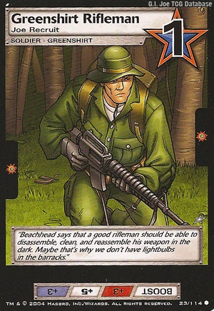 Greenshirt Rifleman - Joe Recruit | G.I.Joe TCG Wiki | Fandom