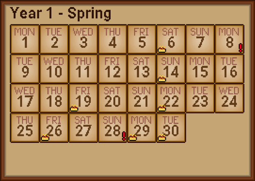 Calendar | Gleaner Heights Wiki | Fandom