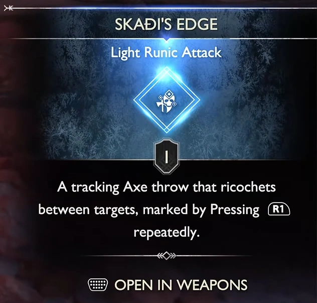 Skaði's Edge (Runic Attack) | God of War Wiki | Fandom