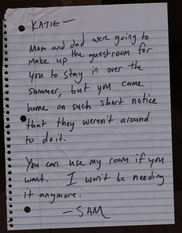Guest Room note | Gone Home Wiki | Fandom