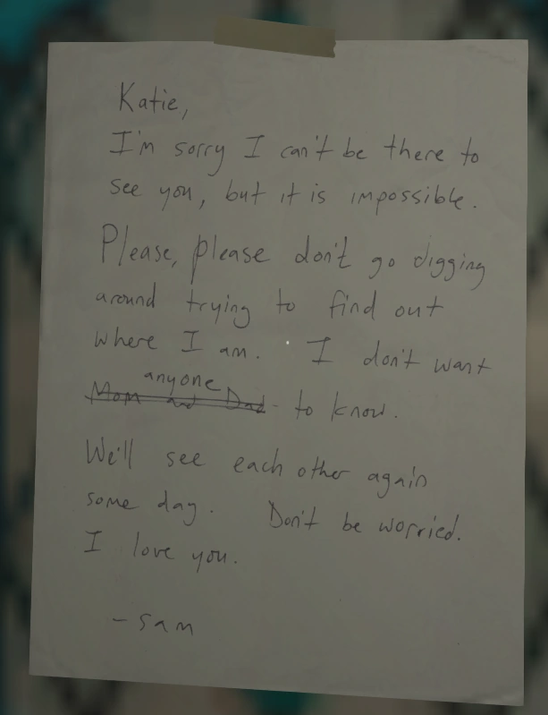 Front door note | Gone Home Wiki | Fandom