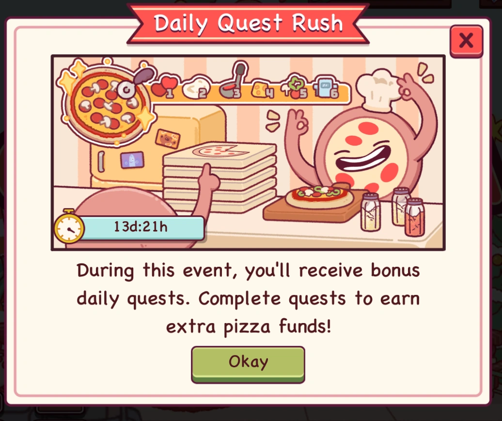Daily Quest Rush (2026) | Good Pizza, Great Pizza Wiki | Fandom