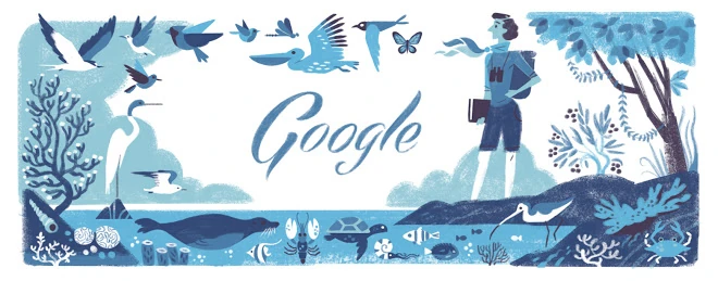 Rachel Louise Carson's 107th Birthday | Google Doodles Wiki | Fandom