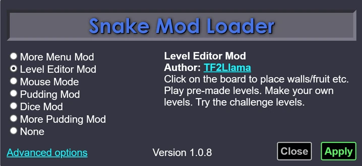 Mod Loader | Google Snake Game Wiki | Fandom