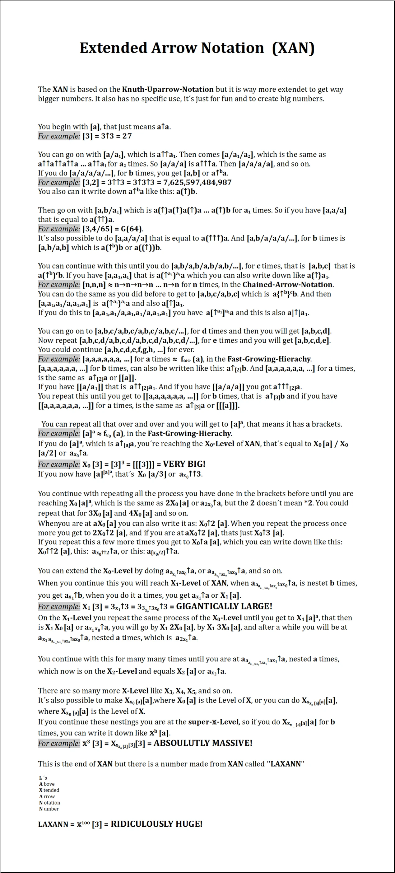 User blog:LC19^^^19/Extended Arrow Notation (XAN) | Googology Wiki | Fandom