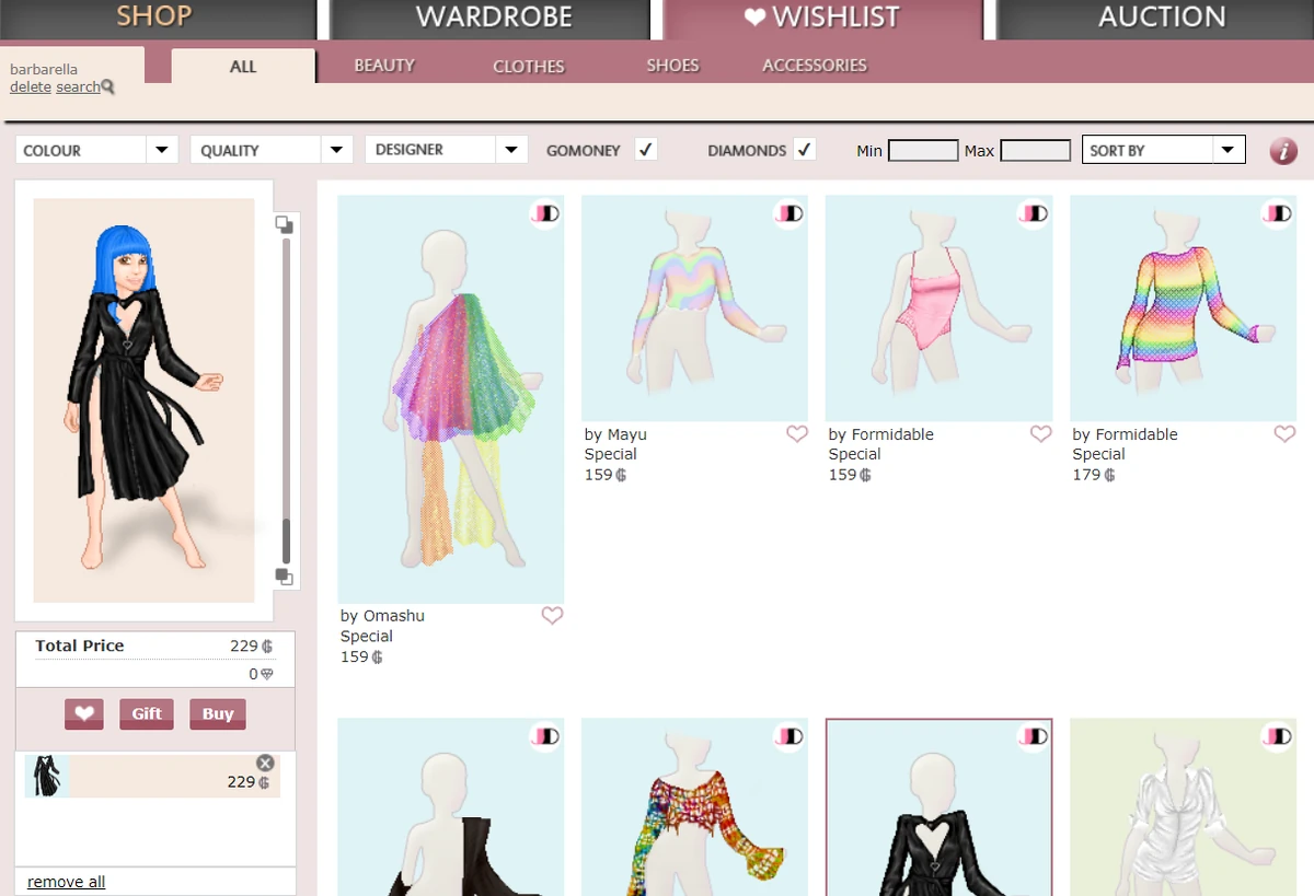 Wishlist | GoSupermodel Wiki | Fandom