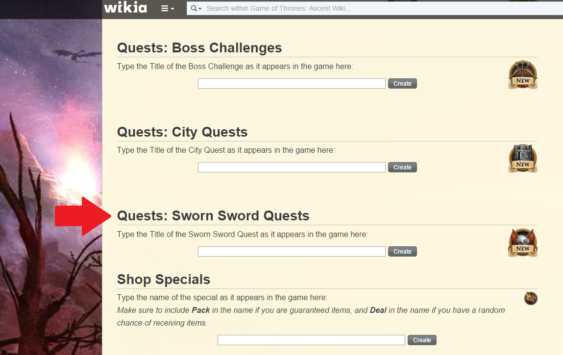 Wiki Tutorialnew Page Game Of Thrones Ascent Wiki Fandom