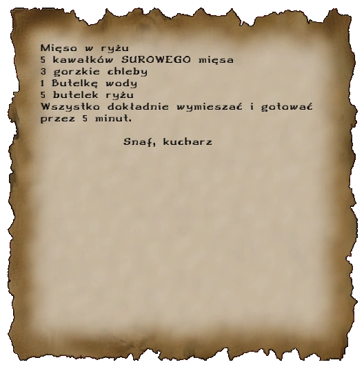 Skradziony przepis Snafa | Gothicpedia | Fandom